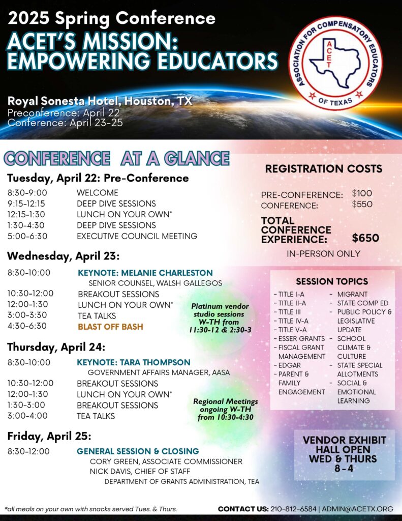 Association For Compensatory Educators of Texas – Serving State And ...